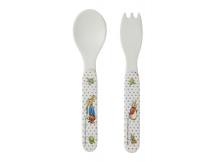 Set 2 couverts pierre lapin taupe