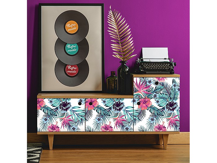 Sticker meuble tropical Papeete 40 x 60 cm