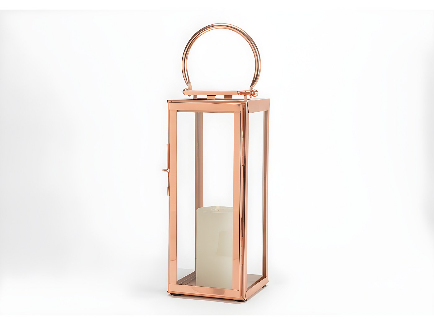 Lanterne chic 43X18 en acier inoxydable couleur cuivre
