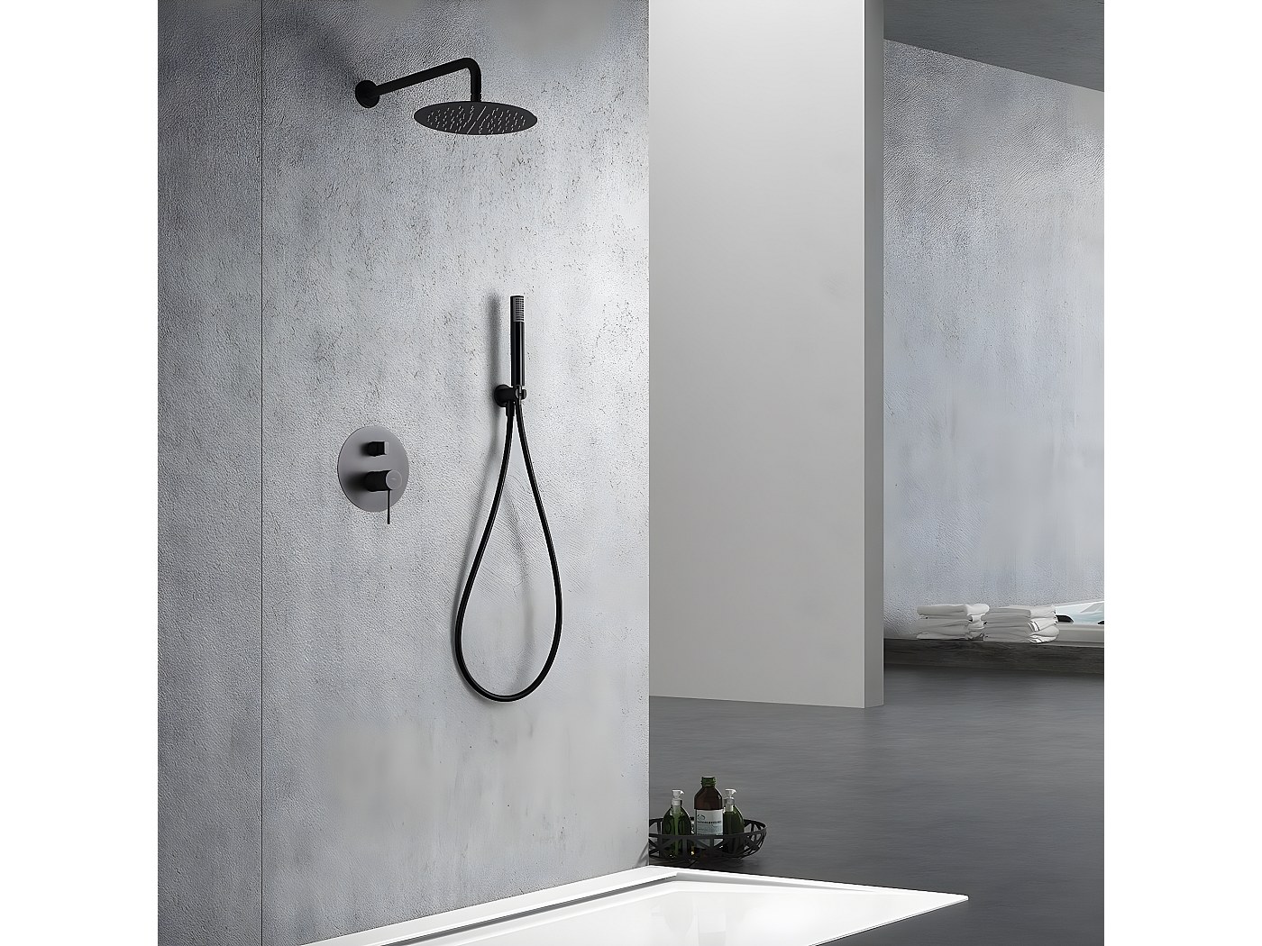 Ensemble de douche encastré IMEX LINE GPD038/BGM Black Gun Métal