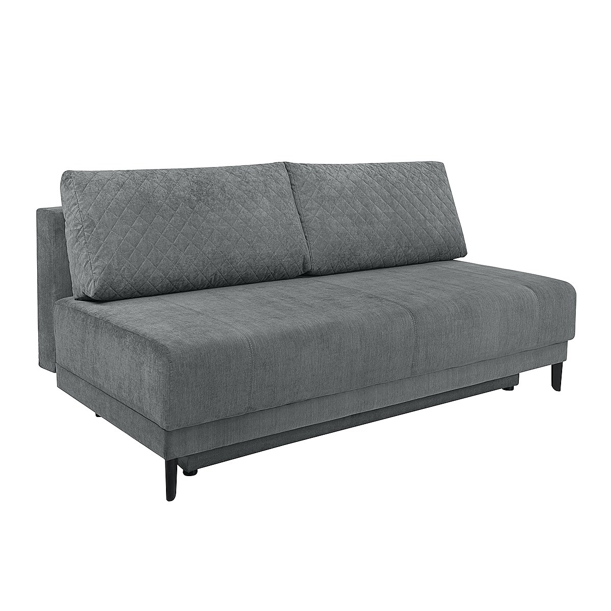 Canapé convertible 3 places avec coffre Peter velours Gris