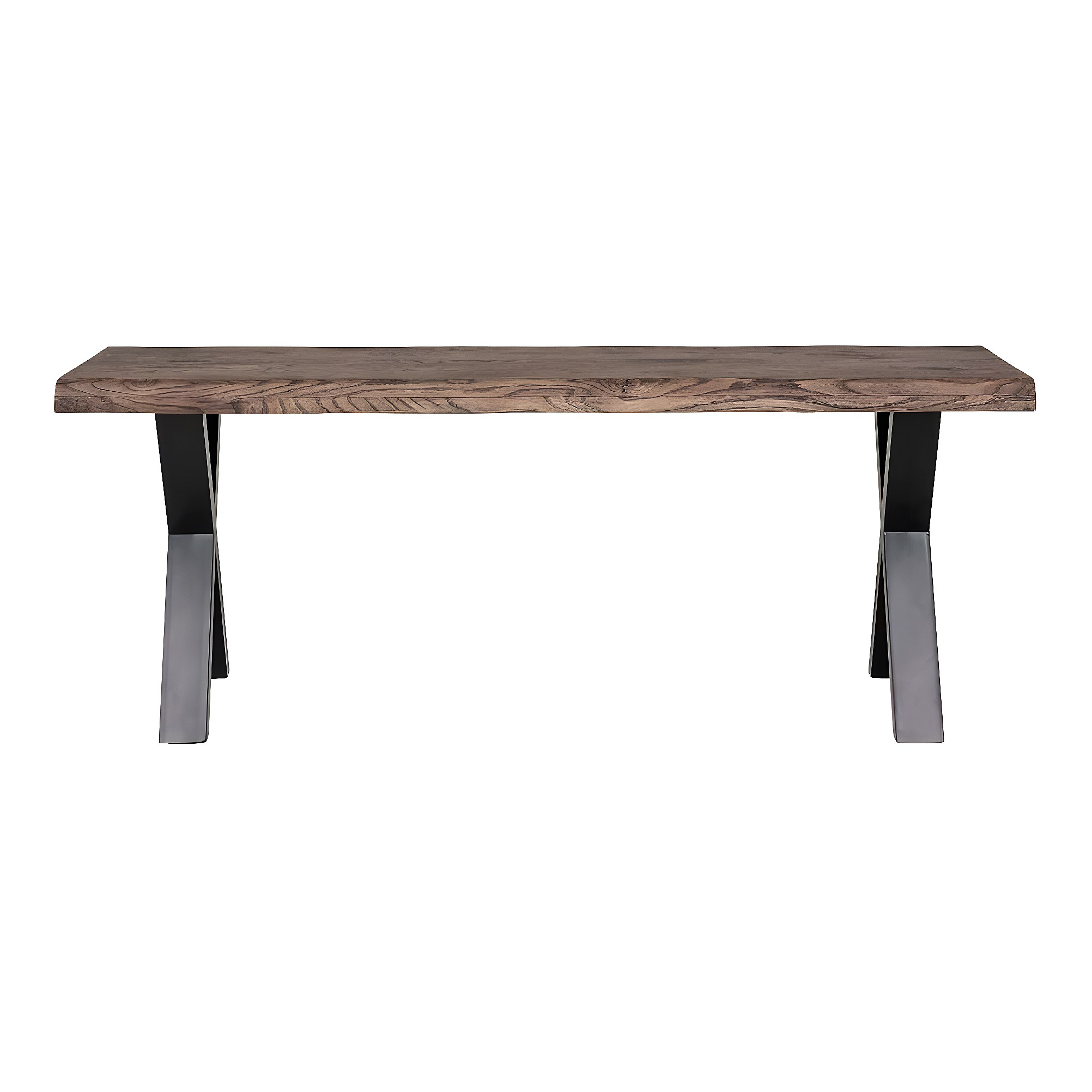 CIOTAT - Banc 120cm Assise Chêne Grisé et Pieds Acier Noir