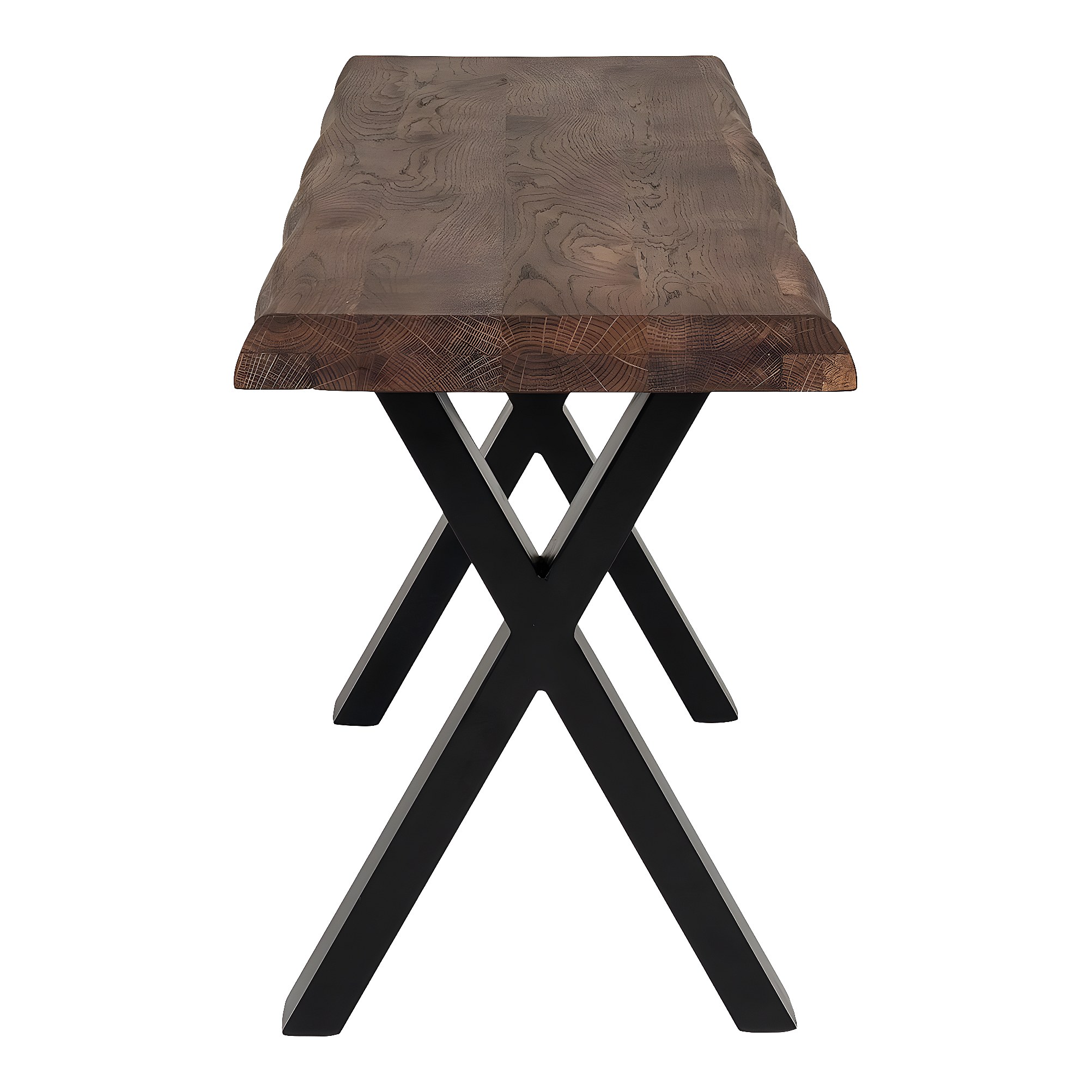 CIOTAT - Banc 120cm Assise Chêne Grisé et Pieds Acier Noir