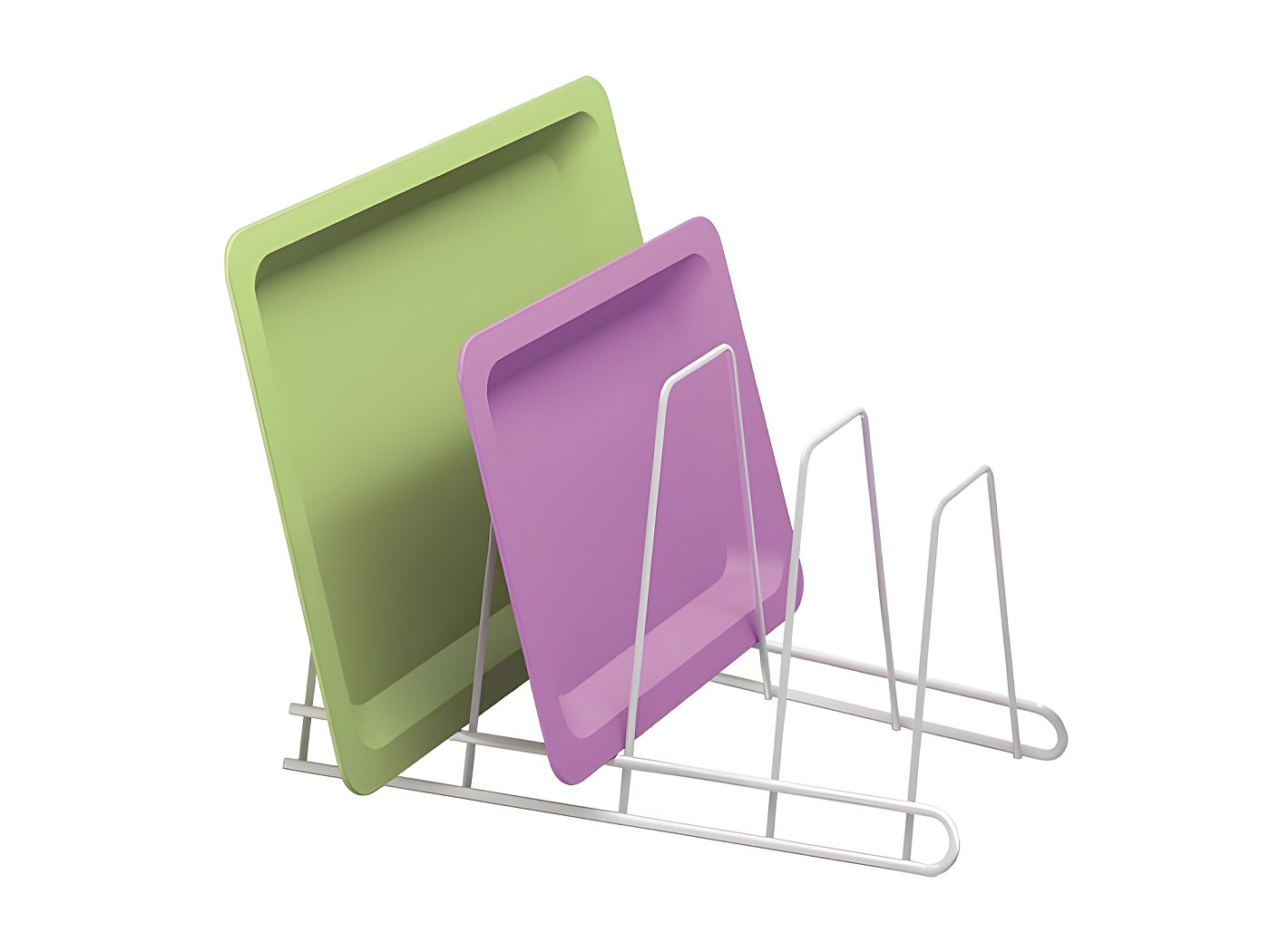 Support de Plateaux 4 Compartiments SPACE LINE de Metaltex. Couleur Blanc