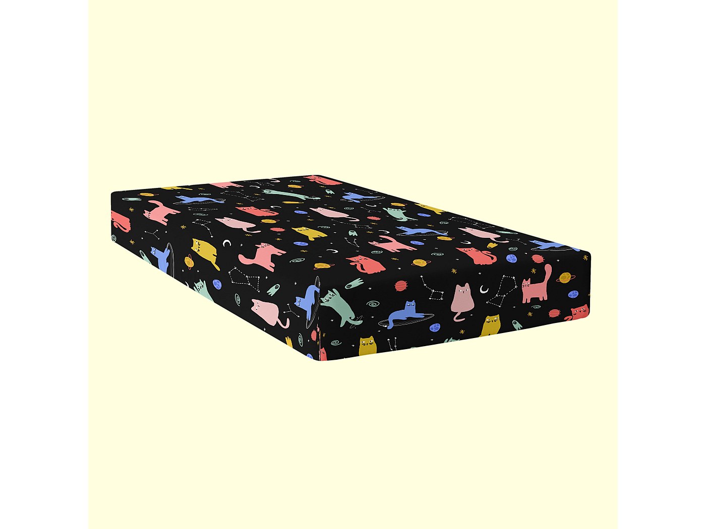 Drap-housse 105x200 cm Cosmic cats