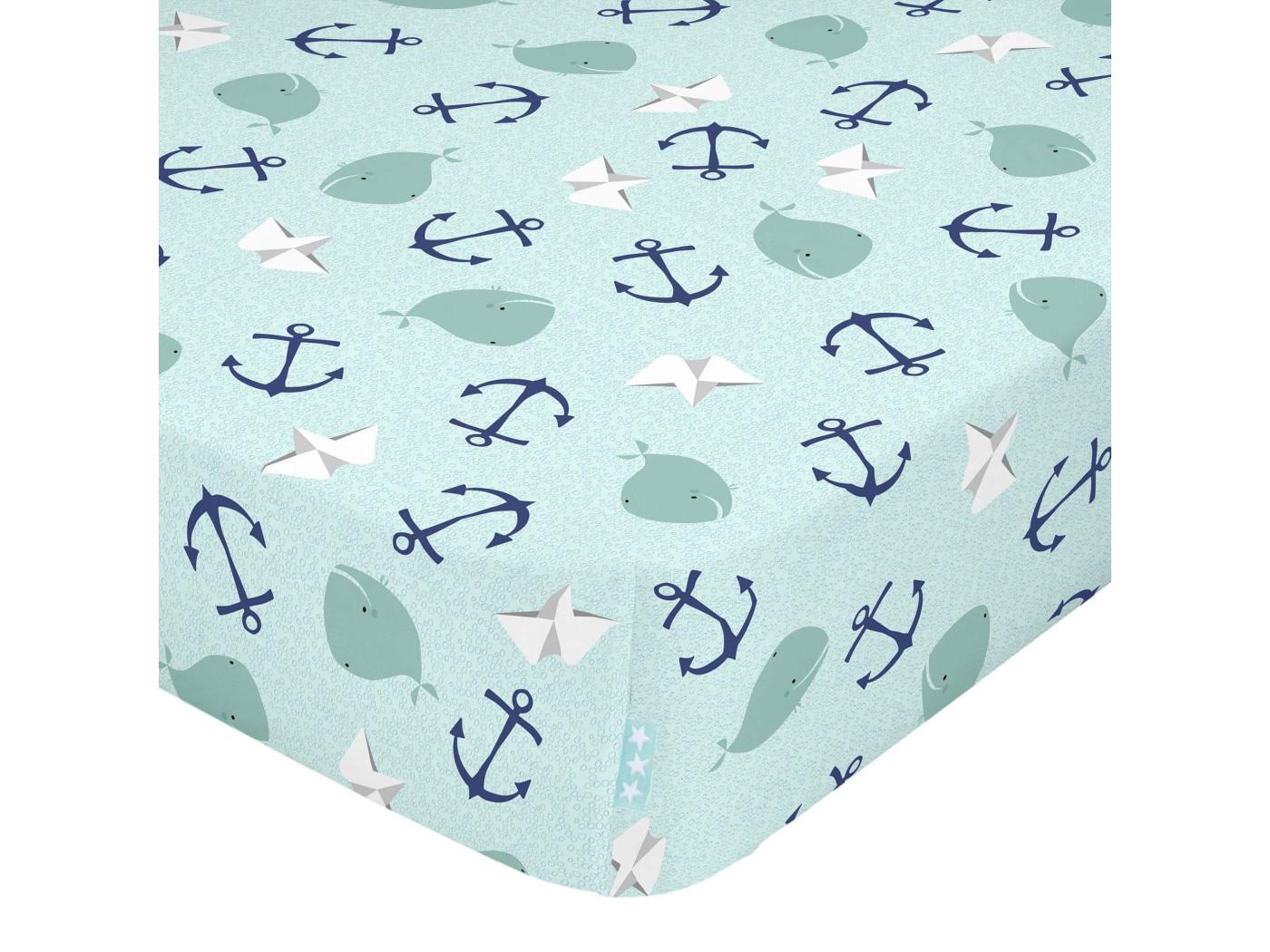 Drap Housse Lit Bébé 70x140 Cm Whale
