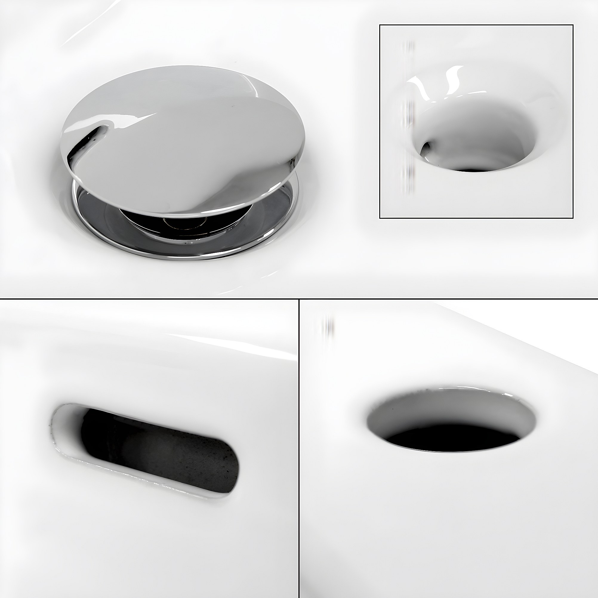 Lavabo in ceramica bianca con scarico a scomparsa 605 x 365 mm ECD Germany