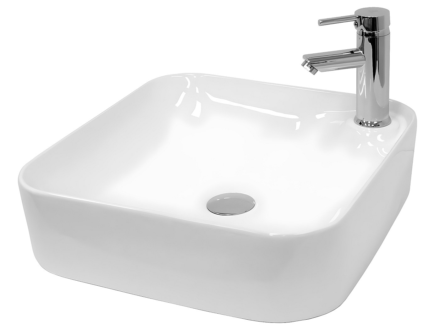 Lavabo en céramique blanc avec garniture de vidage lave-mains moderne ...
