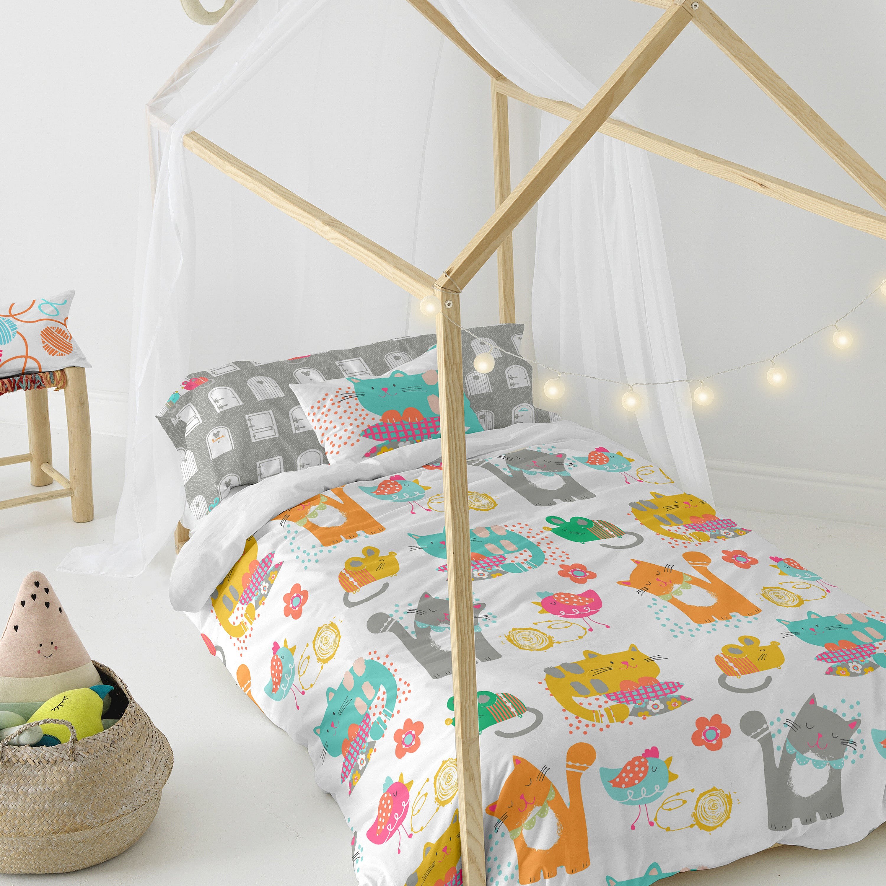 Parure housse de couette 140x200 cm Cat & mouse