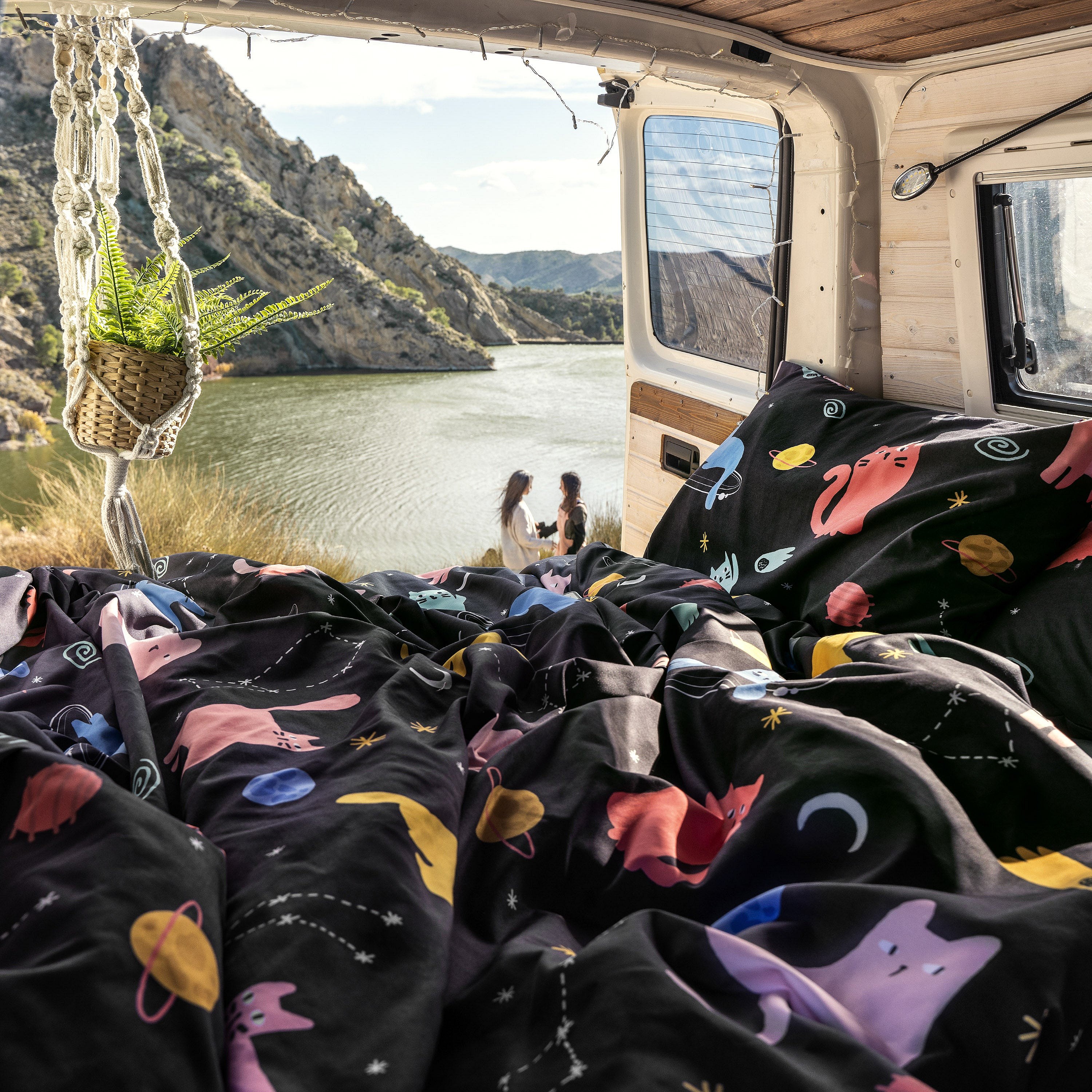 Housse de couette 200x200 cm Cosmic cats