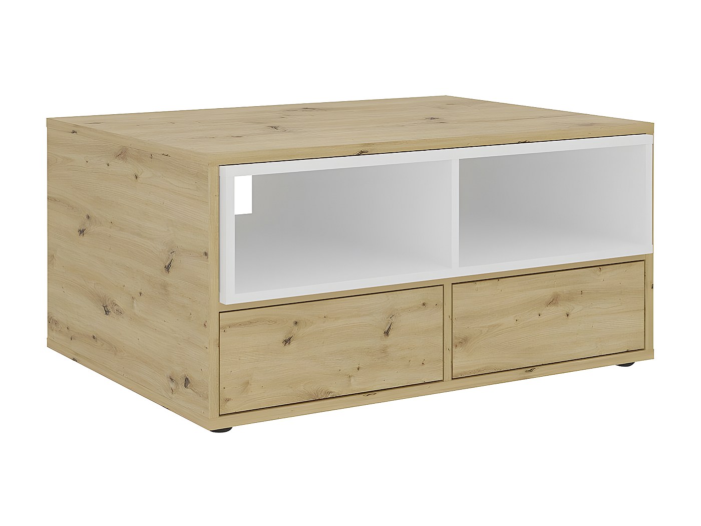 Table basse 2 tiroirs et 1 élément coulissant Monza - L91,8 x H45 cm