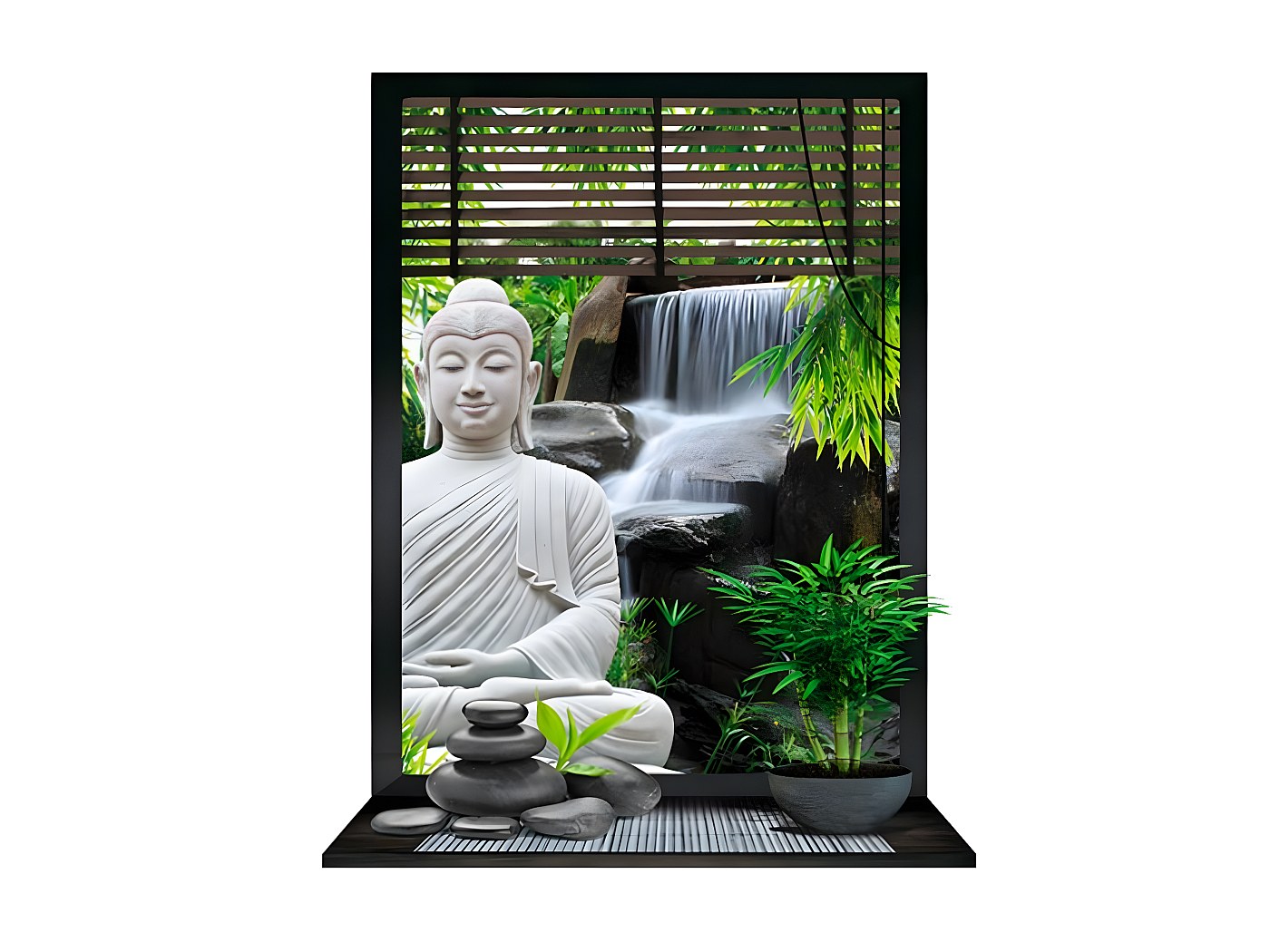 Sticker Mural Zen Trompe l'oeil