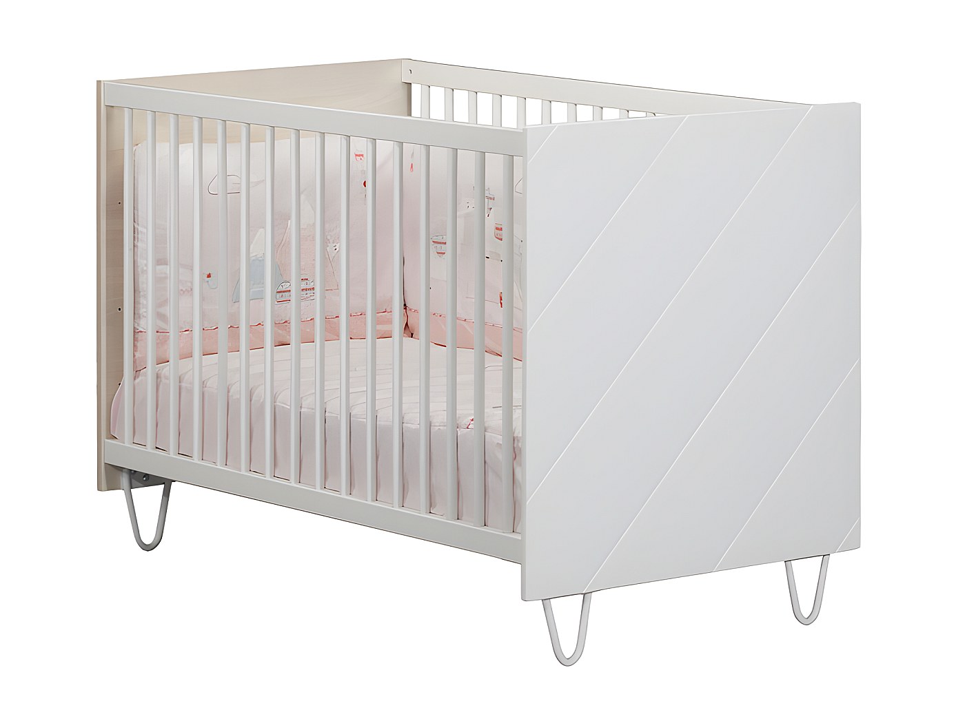 Lit bébé Happy Blanc et bois