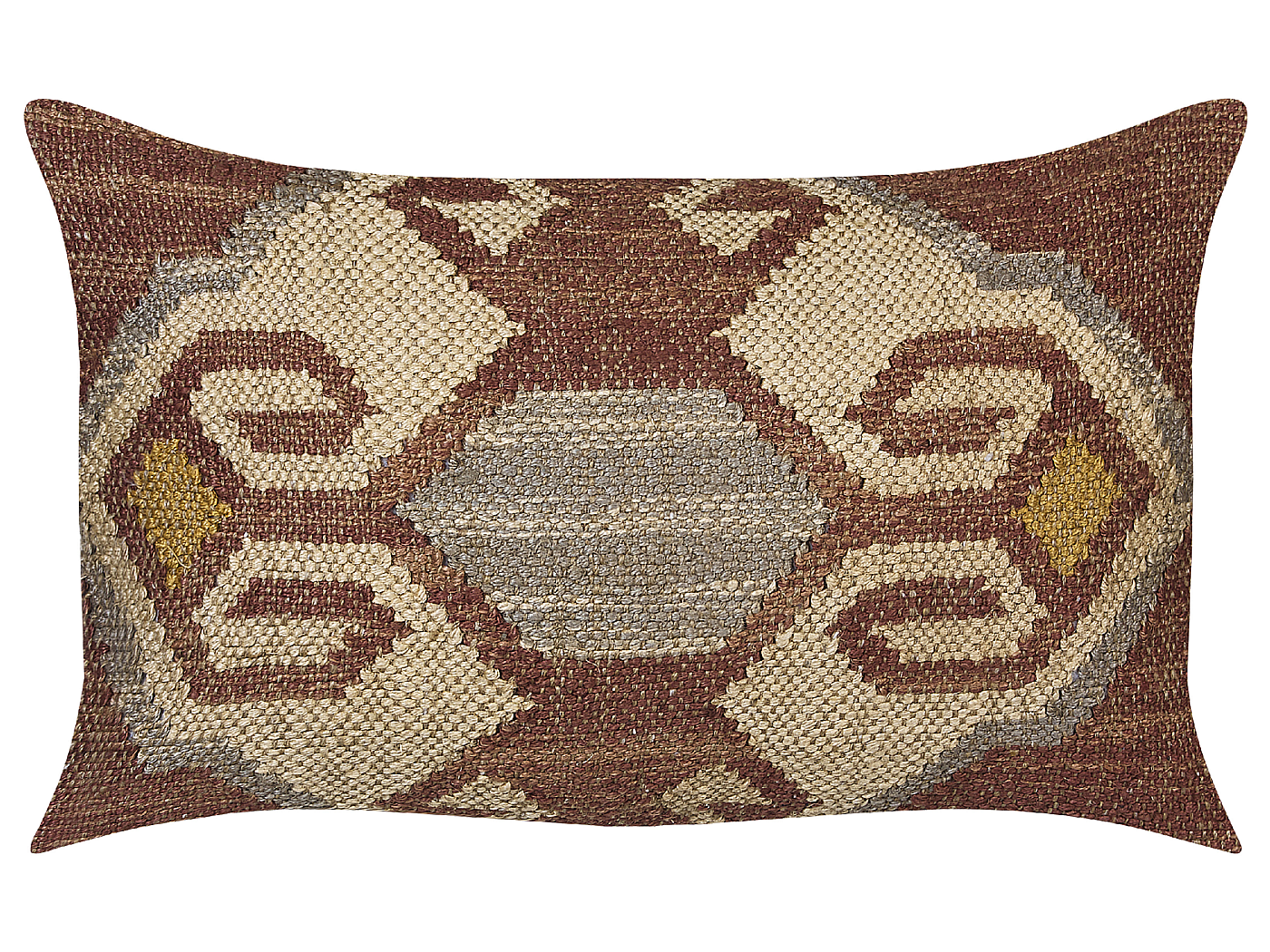 Cojín de yute/algodón/lana rojo/beige 30 x 50 cm URPAD