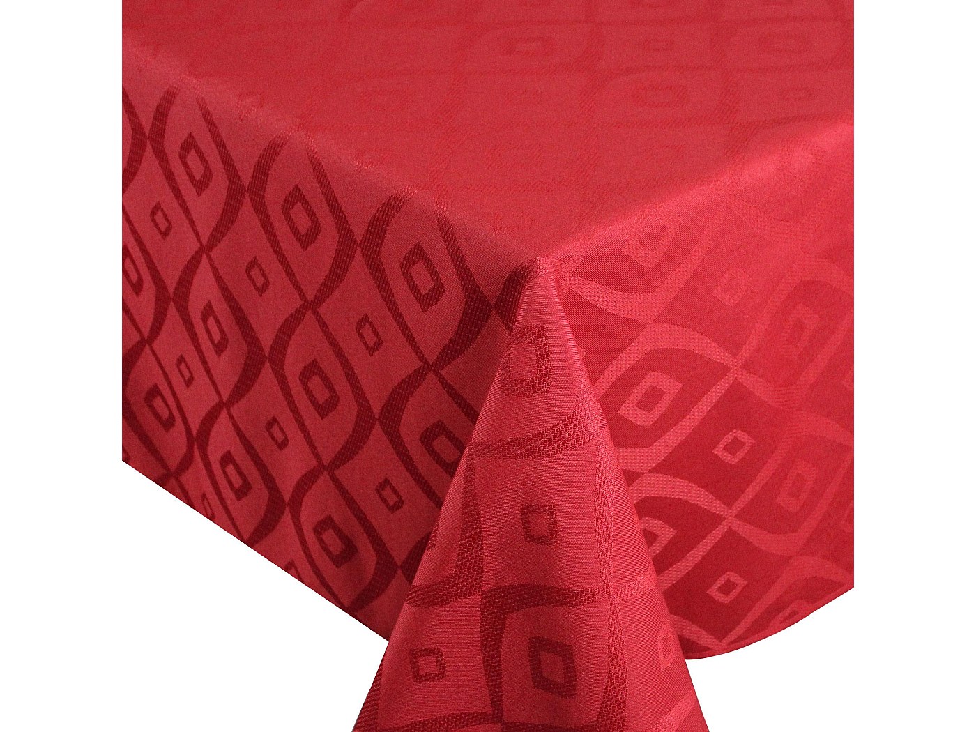 Nappe carrée 175x175 cm Jacquard 100% polyester BRUNCH rouge