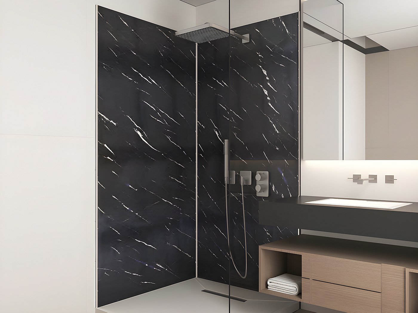 Wandpaneele Dusche 2er-Set - Marmor-Optik aus Aluminium - ENEKO online ...