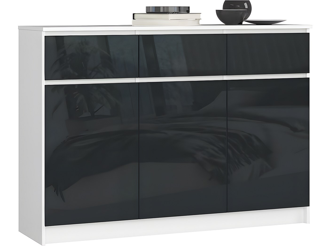 GRACE - Buffet style moderne salon - 140x99x40 - 3 tiroirs+3 portes