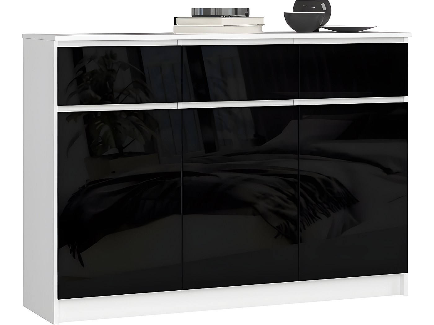GRACE - Buffet style moderne salon - 140x99x40 cm - 3 tiroirs+3 portes ...