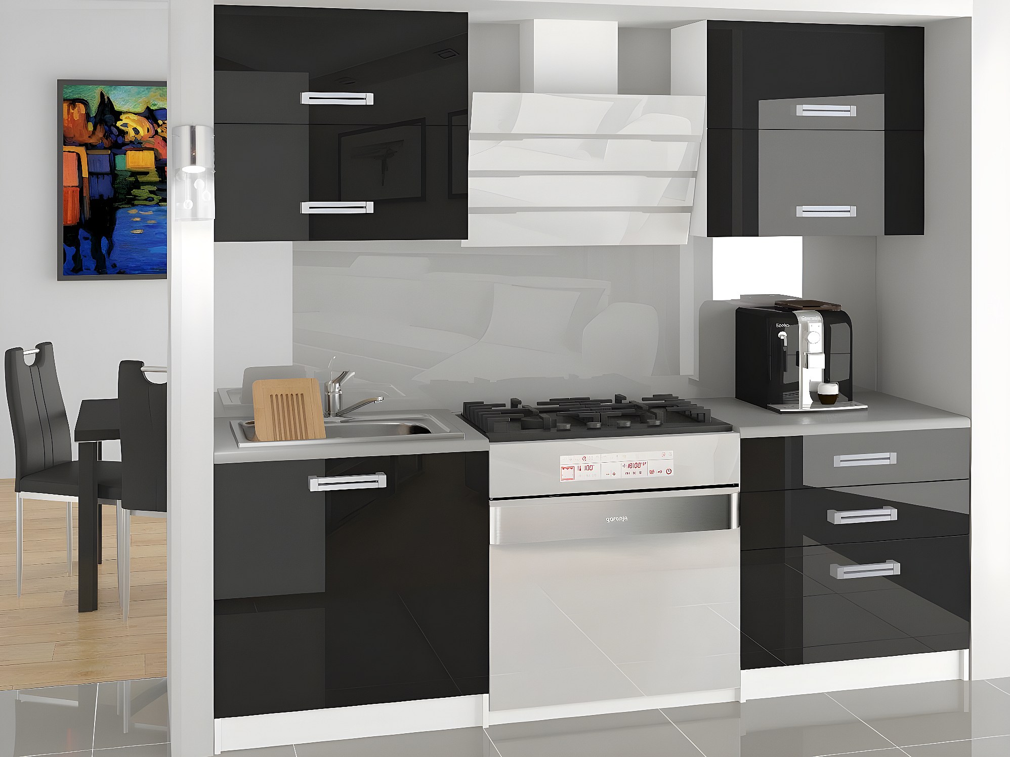 MELIOR | Cuisine Complète Modulaire Linéaire L 120cm 4 pcs | Plan de ...