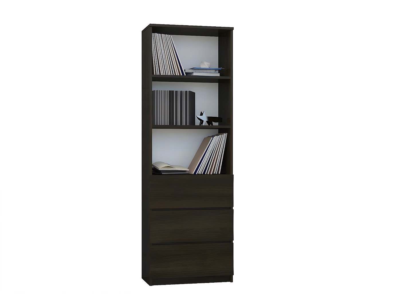 CAMELLA | Bibliothèque moderne salon chambre bureau | 180x60x33 cm | 3 ...