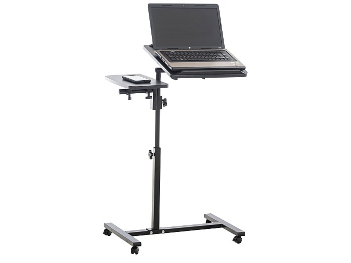 Pupitre table d'appoint pour ordinateur portable sur roulettes en bois ...