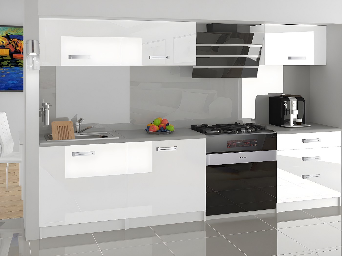 FELICIA | Cuisine Complète Modulaire Linéaire L 180cm 6 pcs | Plan de ...