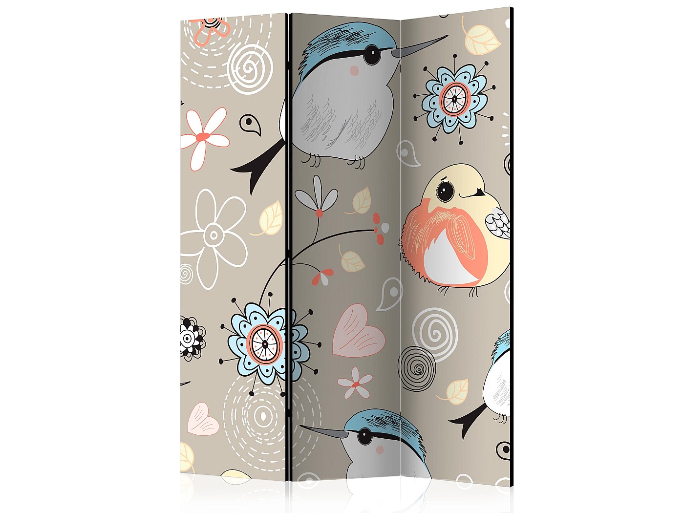 Paravent 3 volets panneaux cloison séparateur de pièce pliable recto ...