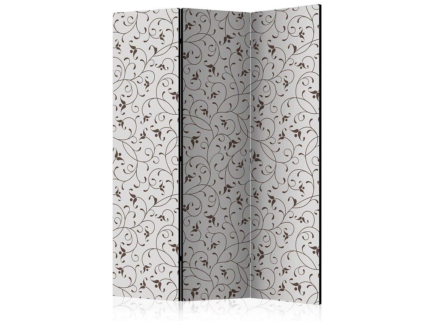 Paravent 3 volets panneaux cloison séparateur de pièce pliable recto verso Brindilles noires ...