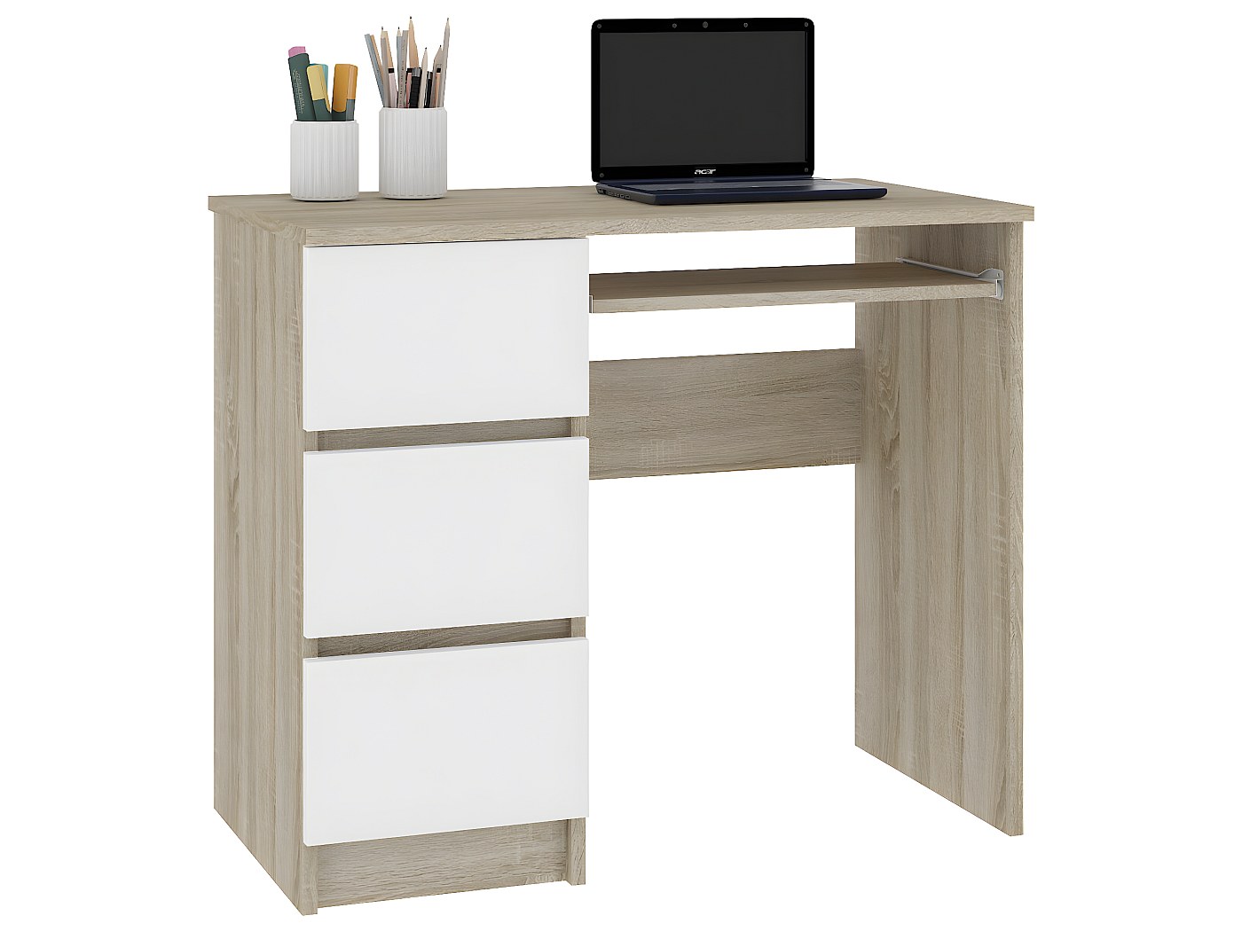 MIR | Bureau informatique multimédia moderne 90x77x50 | 3 tiroirs ...