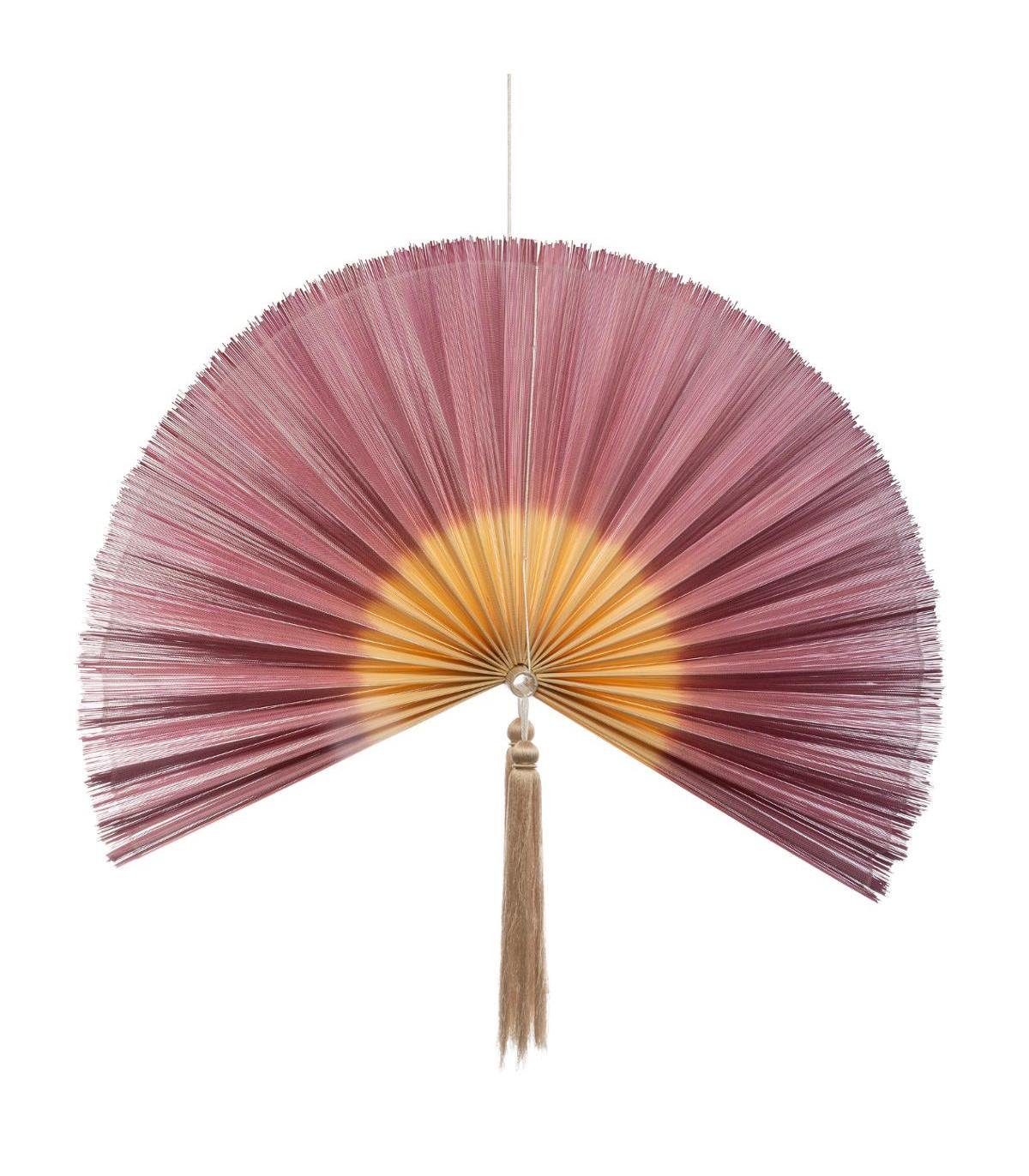 Décoration Murale Éventail En Bambou Et Coton 90 X 43 Cm