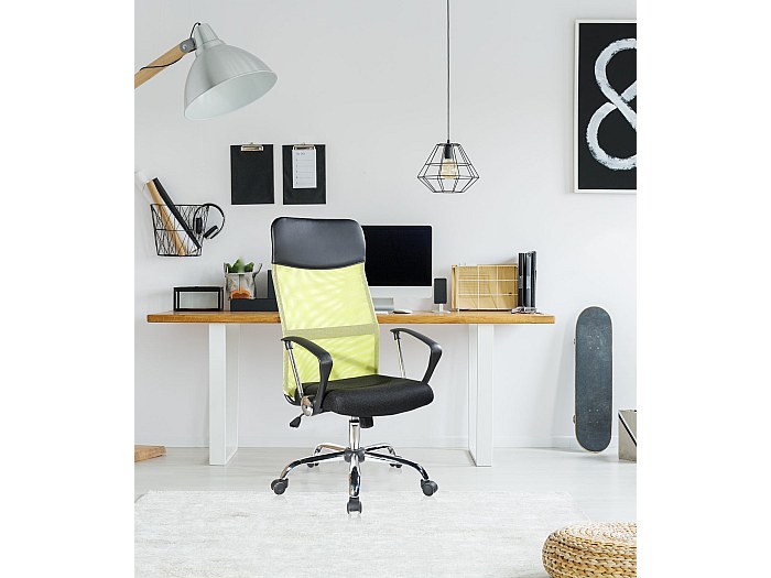 Butaca Silla Ergonómica Negro Verde Oficina 113/123x57,5x58,5