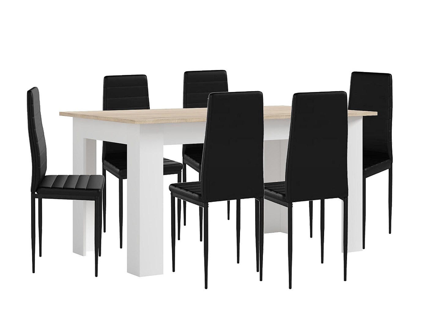 Pack Mesa de Comedor o Cocina Admiral + 4 Sillas en Polipiel/metal C05