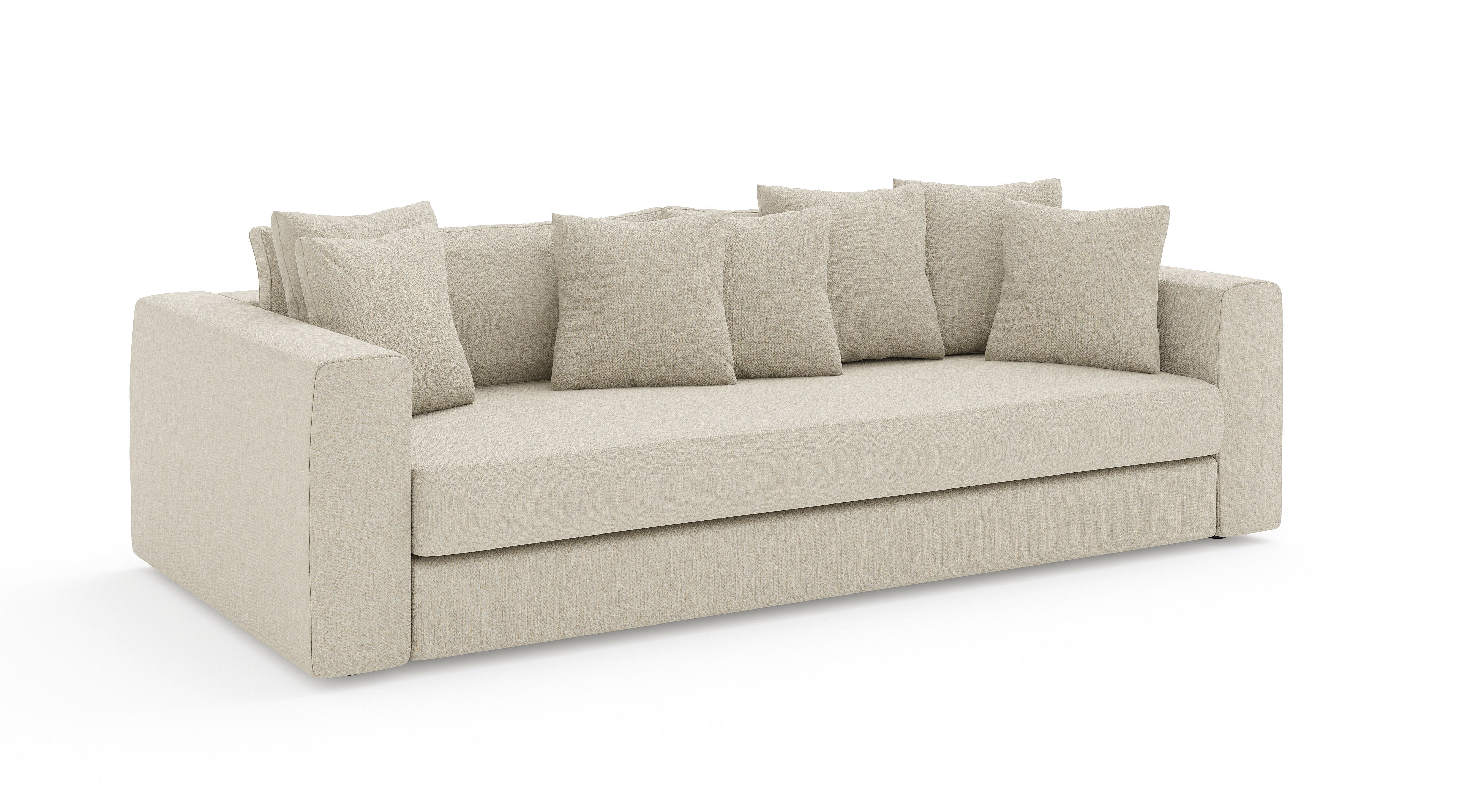 Canapé droit CALDO en tissu sable 3 places