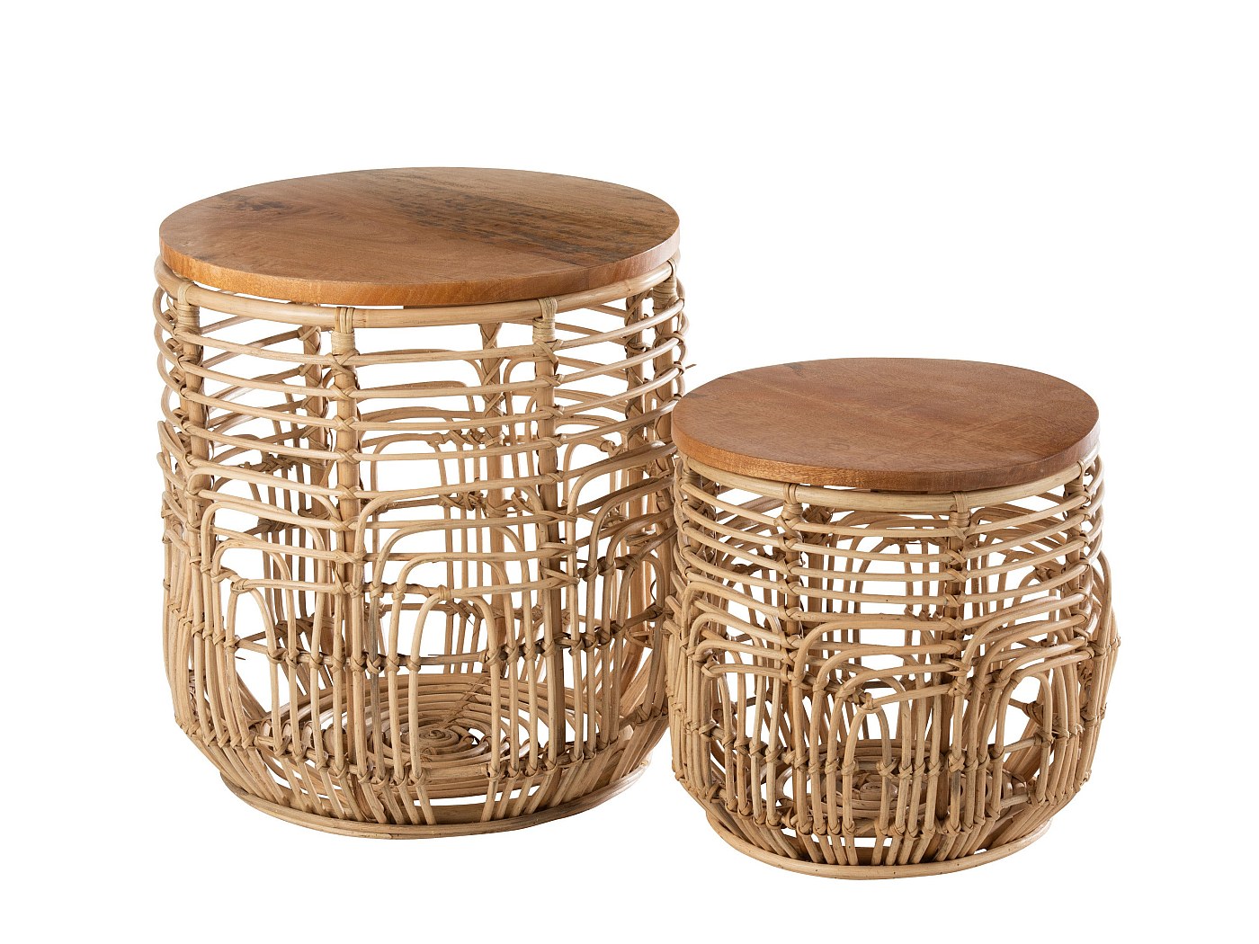 Set de 2 tables gigognes ellen rotain naturel