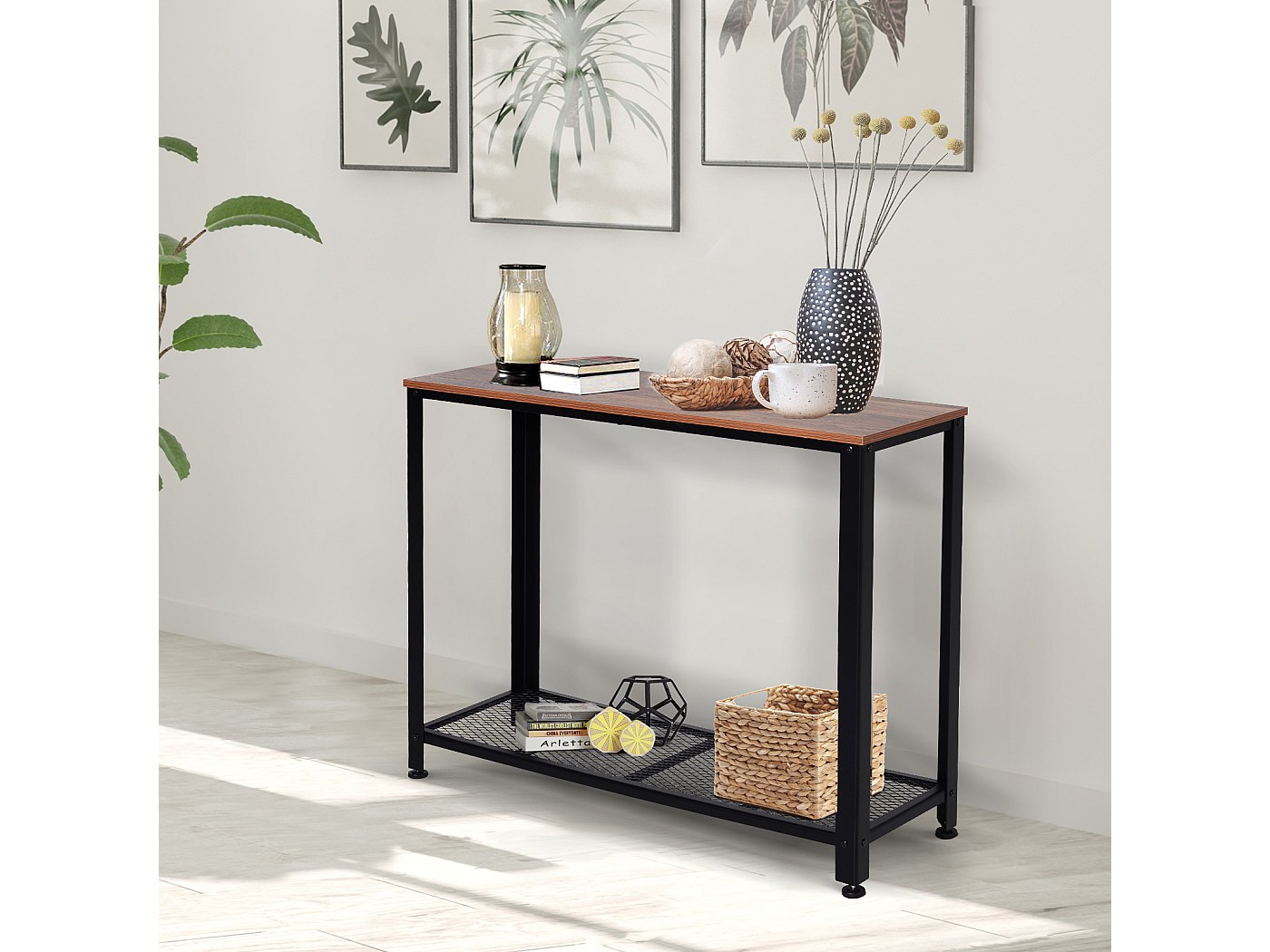 Console table d'appoint Vintage style industriel dim. 101L x 35l x 80H ...