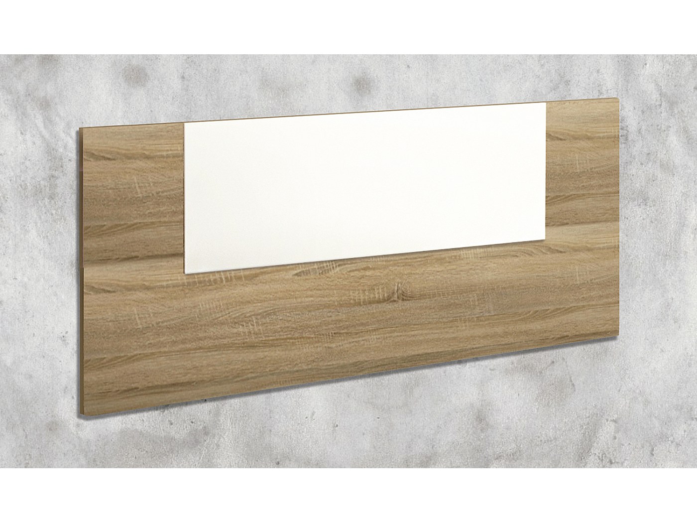 Tête de lit coloris Chêne cambrian/blanc - Longueur 110 x profondeur 1 ...