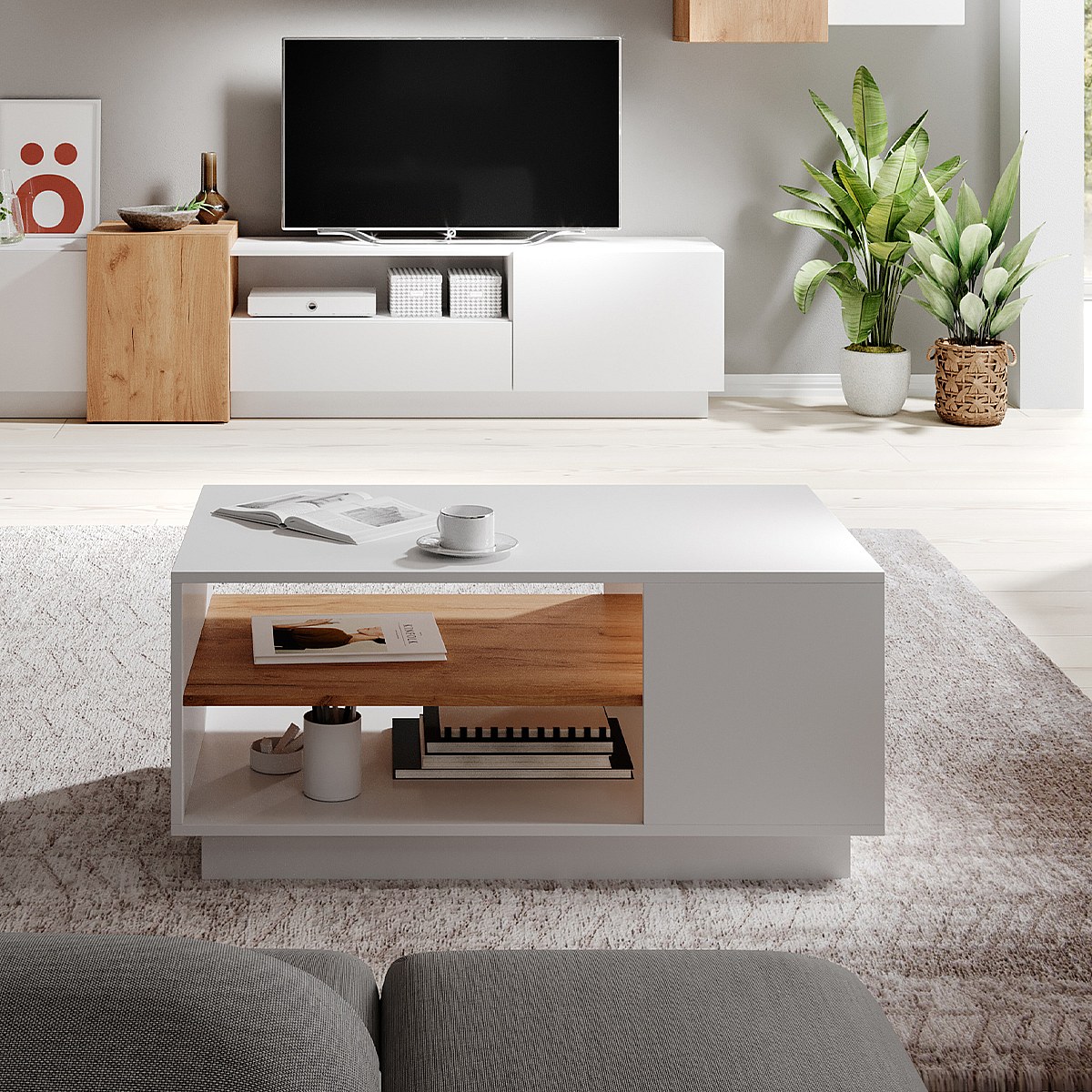 Table basse Bonnie Blanc et Bois