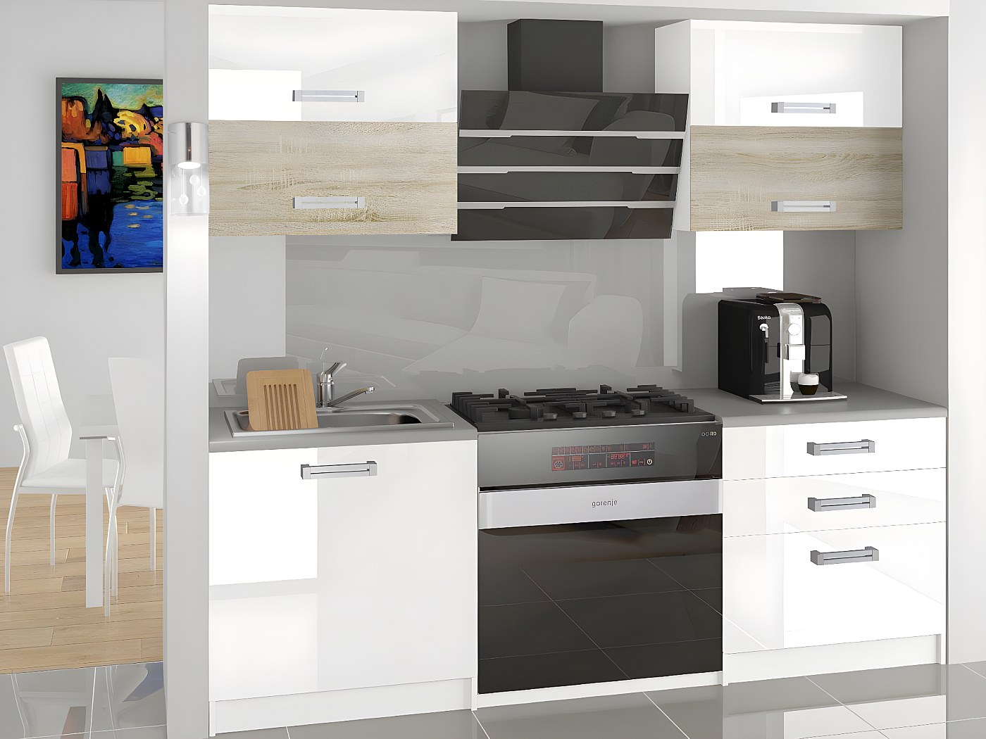 MELIOR | Cuisine Complète Modulaire Linéaire L 120cm 4 pcs | Plan de ...