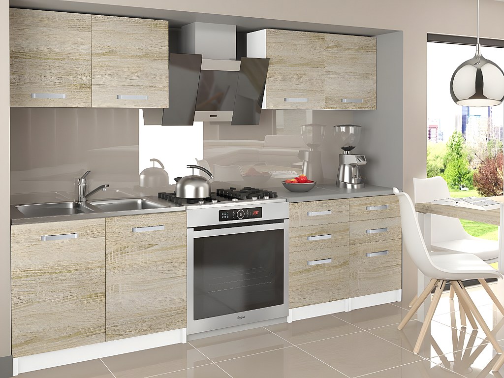 ODETTA | Cuisine Complète Modulaire Linéaire L 160 cm 6 pcs | Plan de ...