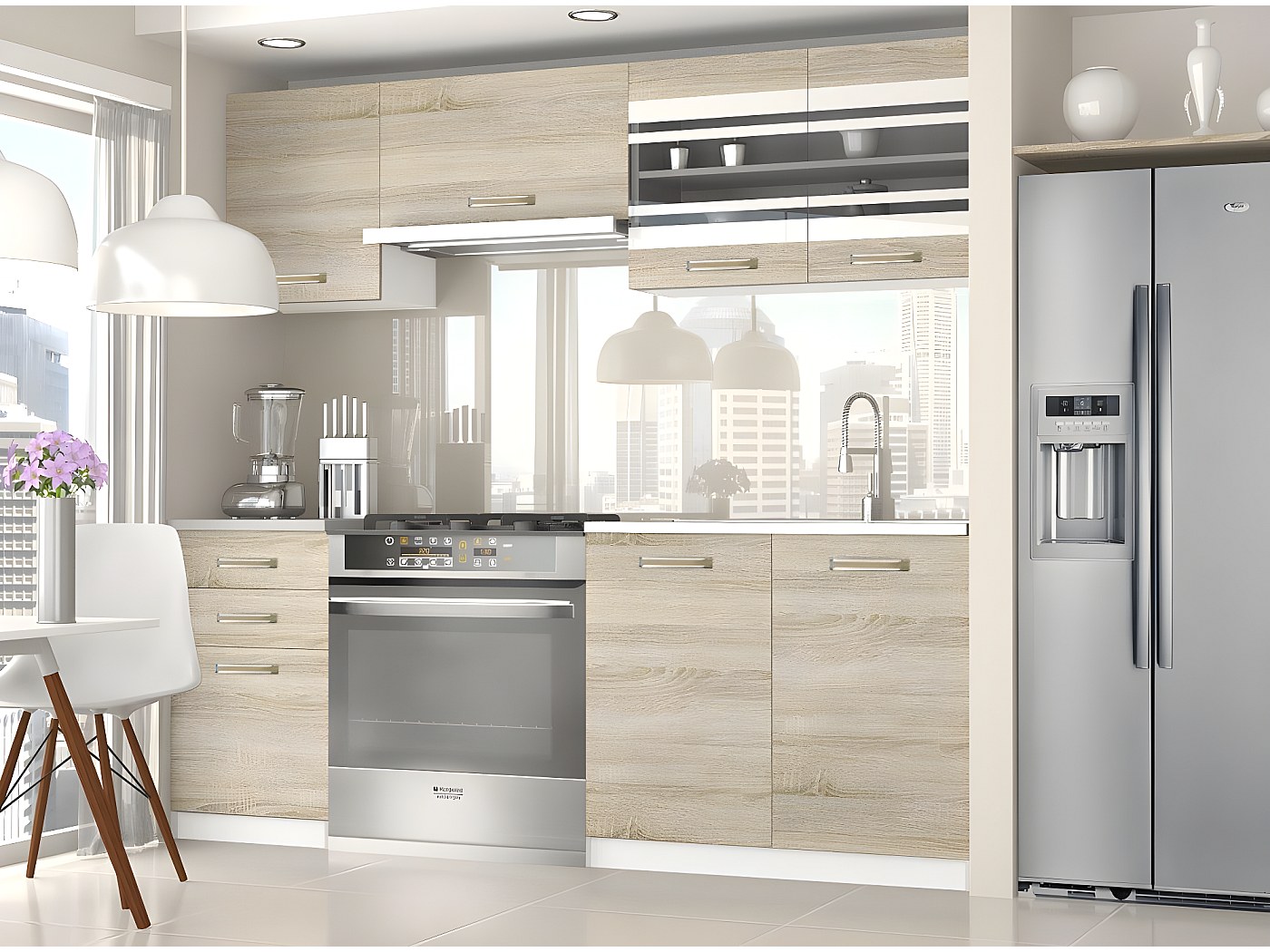 CABANA | Cuisine Complète Modulaire Linéaire L 180/120 cm 5 pcs | Plan ...