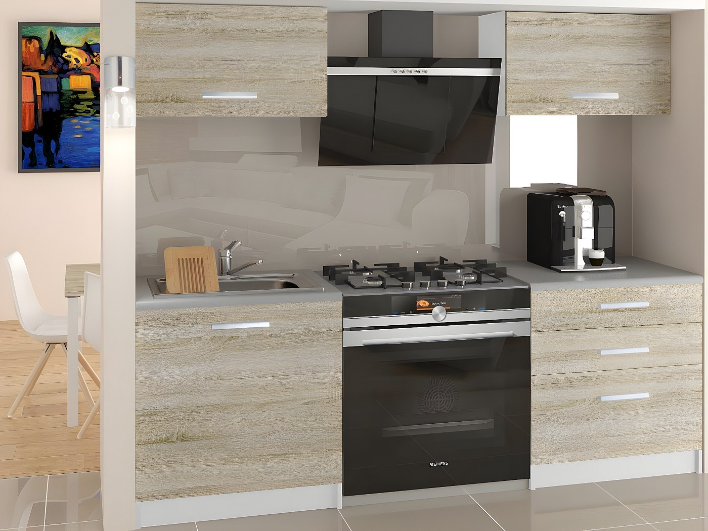 ROYAL | Cuisine Complète Modulaire + Linéaire L 120cm 4 pcs | Plan de ...