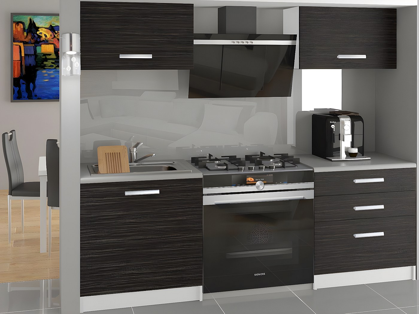 ROYAL | Cuisine Complète Modulaire + Linéaire L120 cm 4 pcs | Plan de ...