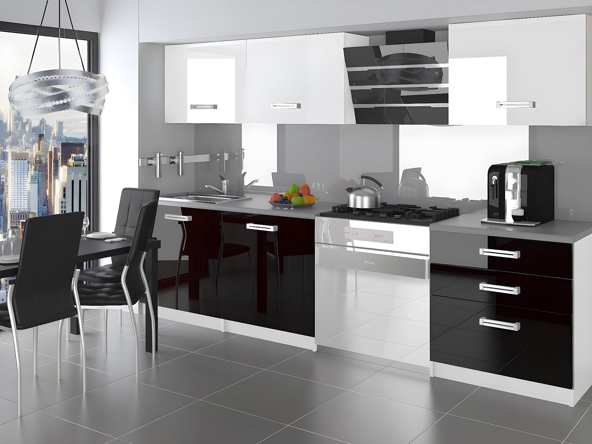 ALTO | Cuisine Complète Modulaire Linéaire L 180cm 6 pcs | Plan de ...