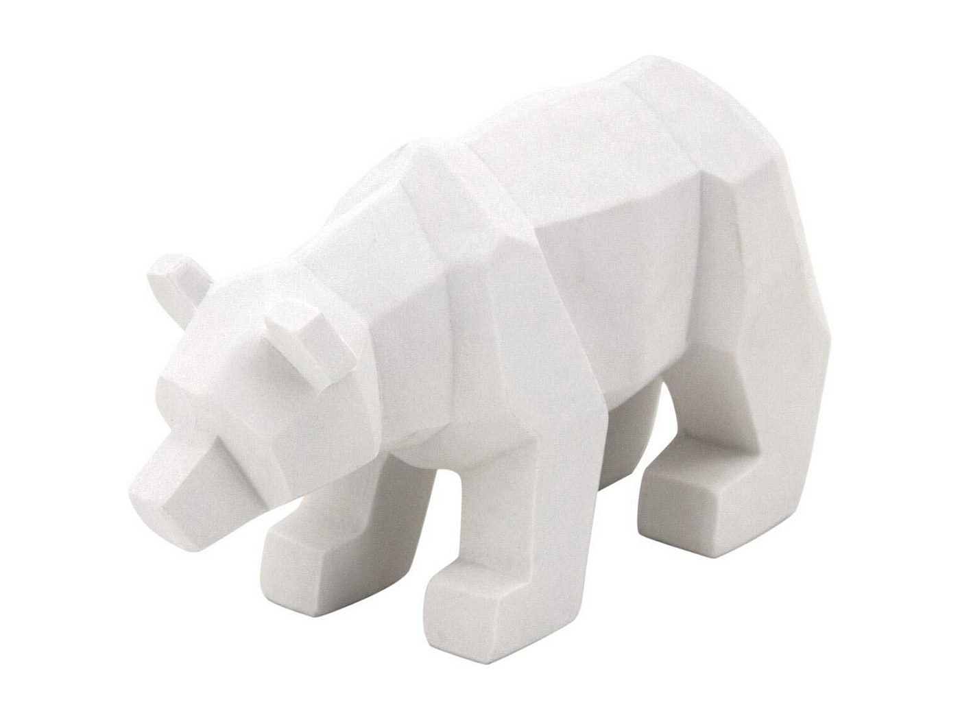 Oso decorativo blanco de resina de origami