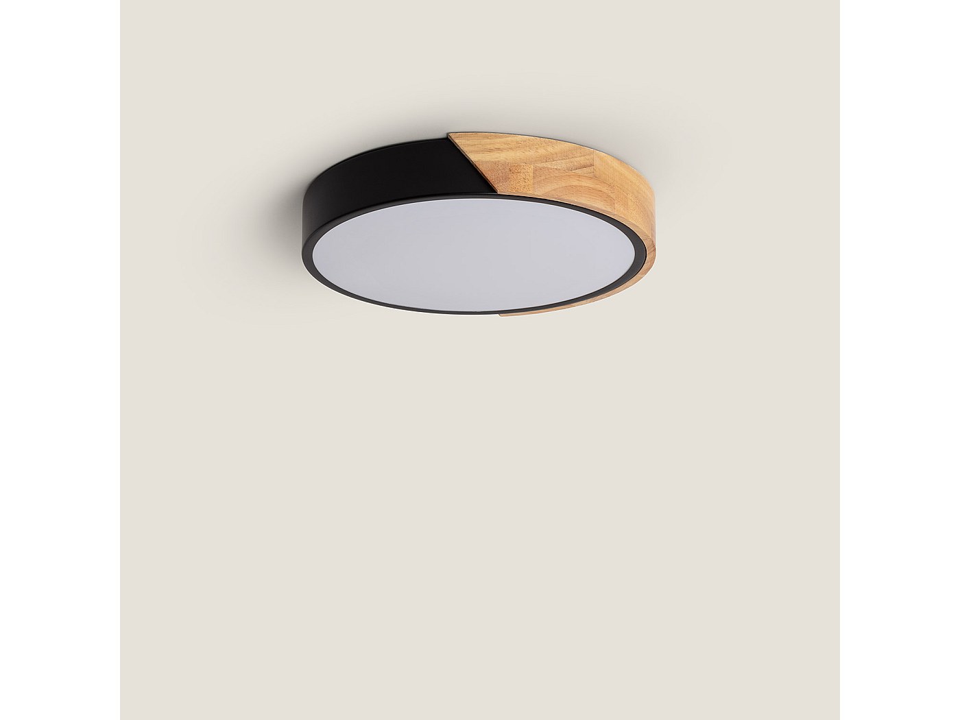 Plafón LED 18W Circular Madera Ø320 mm CCT Seleccionable Semi-Dari ...