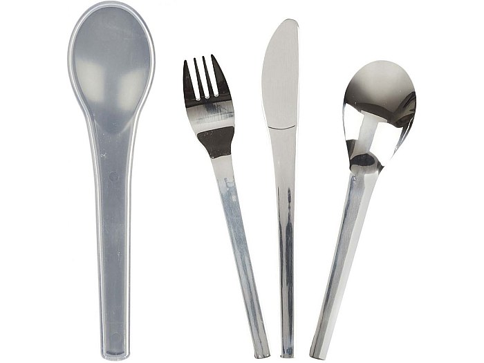 Couverts à emporter tout en un acier inoxydable