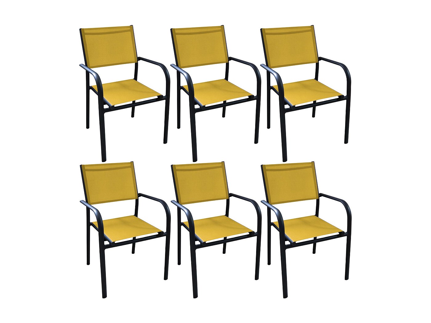 Fauteuil en aluminium Duca (Lot de 6)