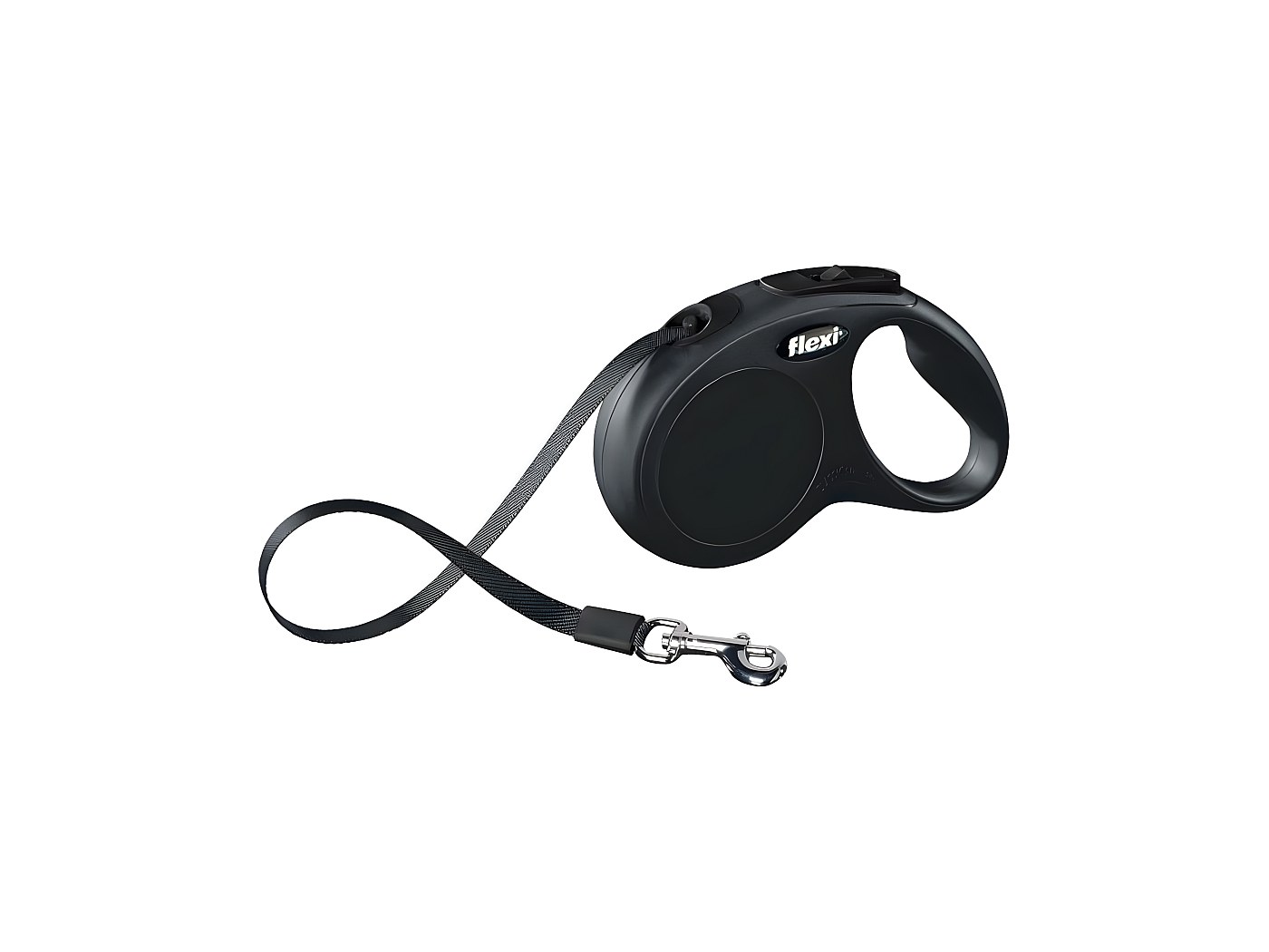 Correa Flexi Negra con Carrete 5m