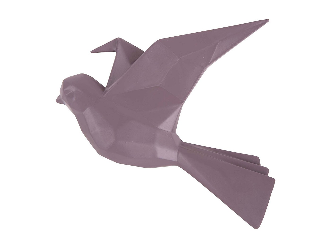 Uccello da parete in resina origami viola opaca Modello piccolo