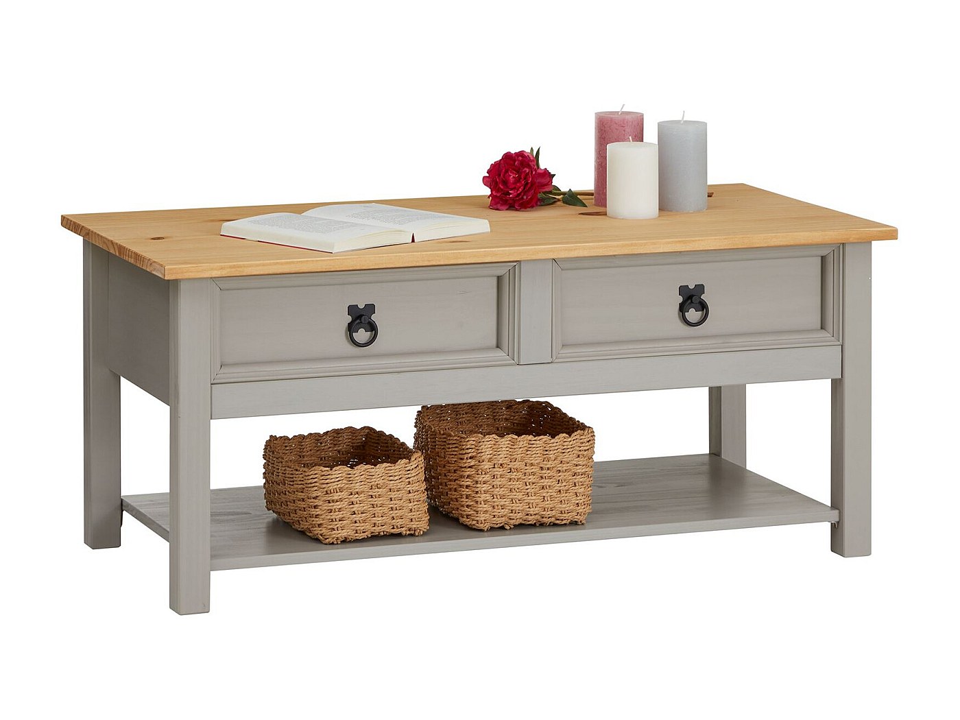 Table basse TEQUILA table de salon rectangulaire style mexicain, avec 2 ...
